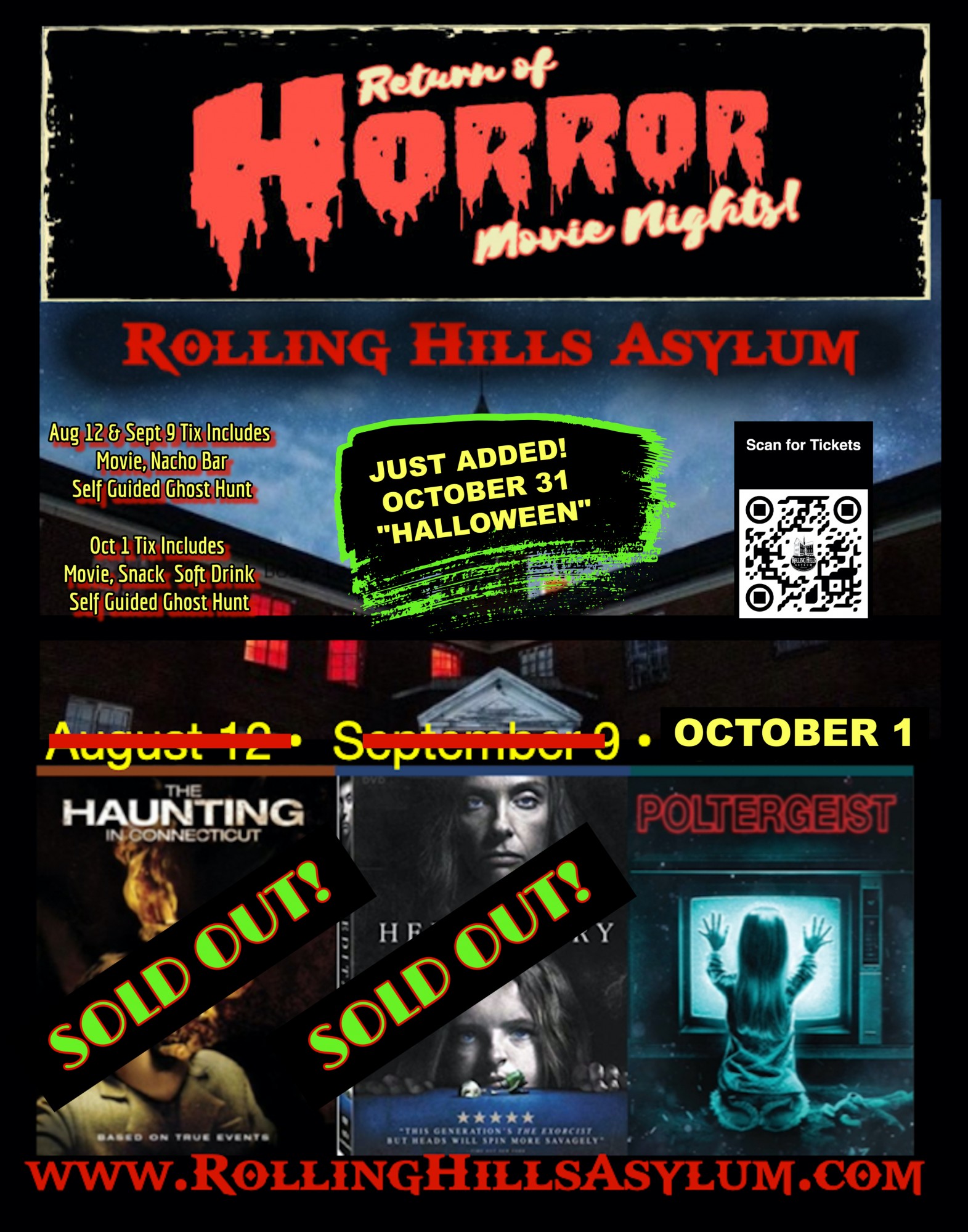 Nov 28, 2020 - 4 Hr Detained 8p-Mid - $50p +tax. - Rolling Hills Asylum